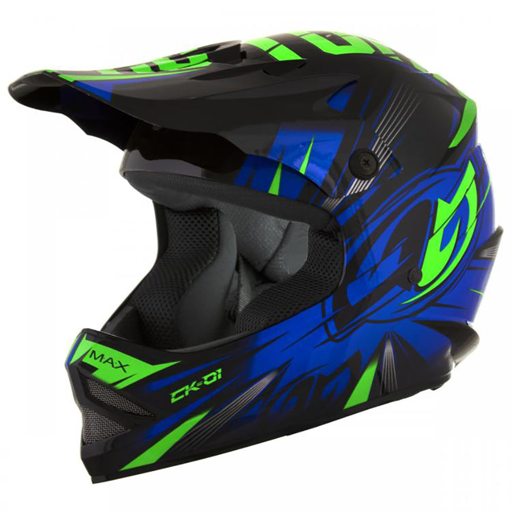 Capacete Cross Pro Tork Kids CK-01 Infantil Azul - JMJmotos