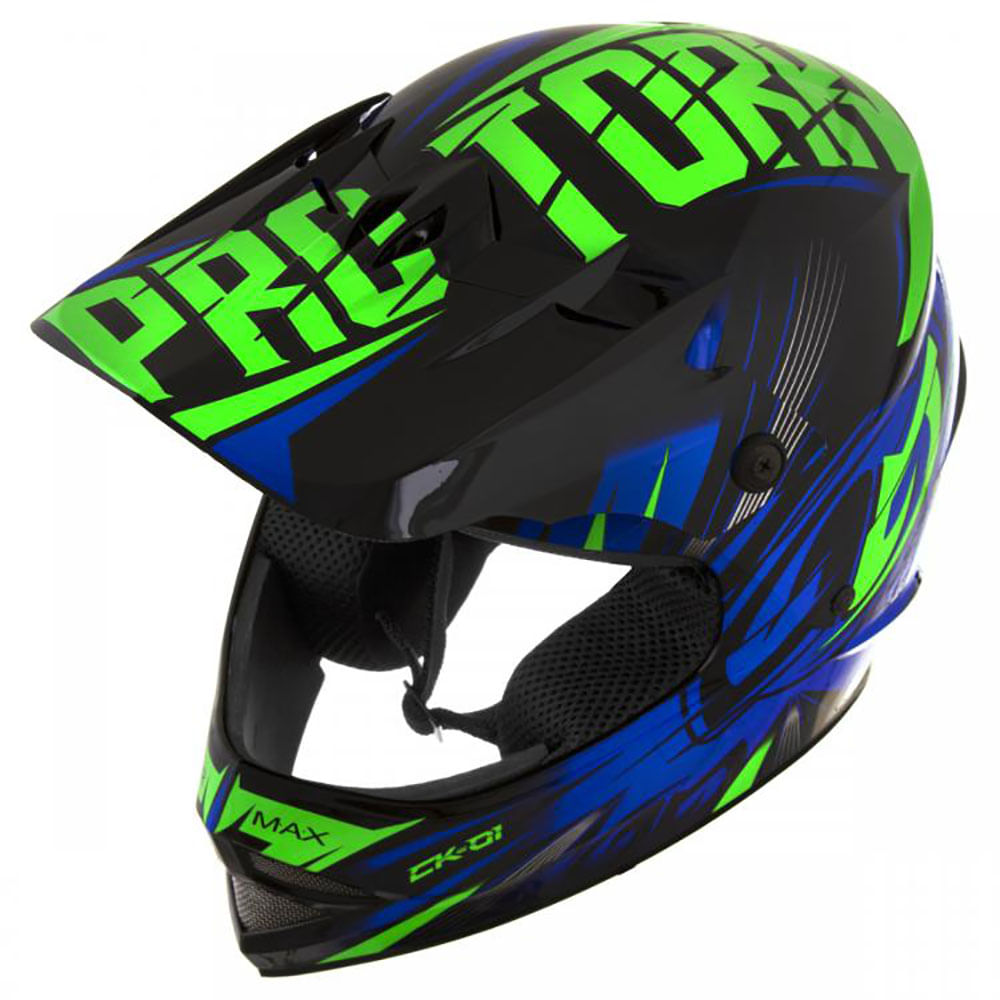 Capacete Cross Pro Tork Kids CK-01 Infantil Azul - JMJmotos
